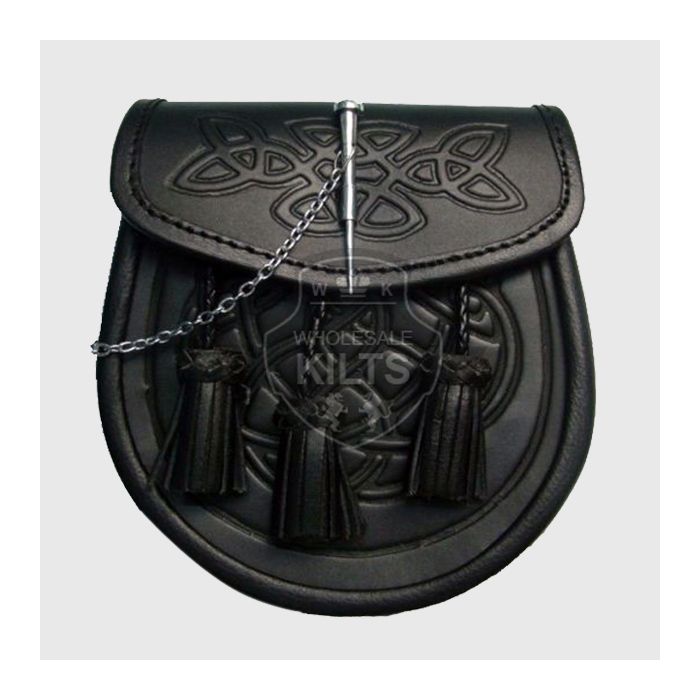 Pin Lock Celtic Leather Kilt Sporran