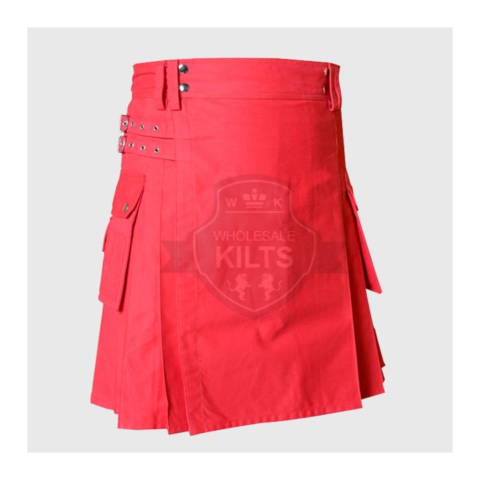 Red Utility Kilt for Men