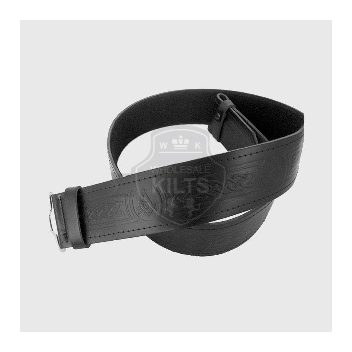 Wholesale Masonic Embossed Kilt Leather Belt